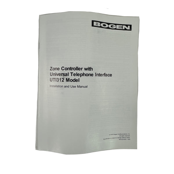 Bogen UTI312 Zone Paging Controller – Atlas Phones