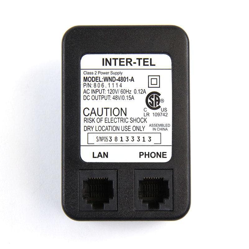 Inter-Tel IP Phone 48V PoE Injector – Atlas Phones